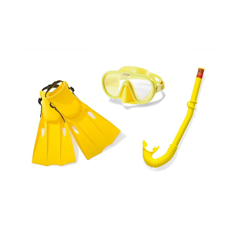 Master class mask, snorkel and fins - Yellow | Club Piscine Super Fitness