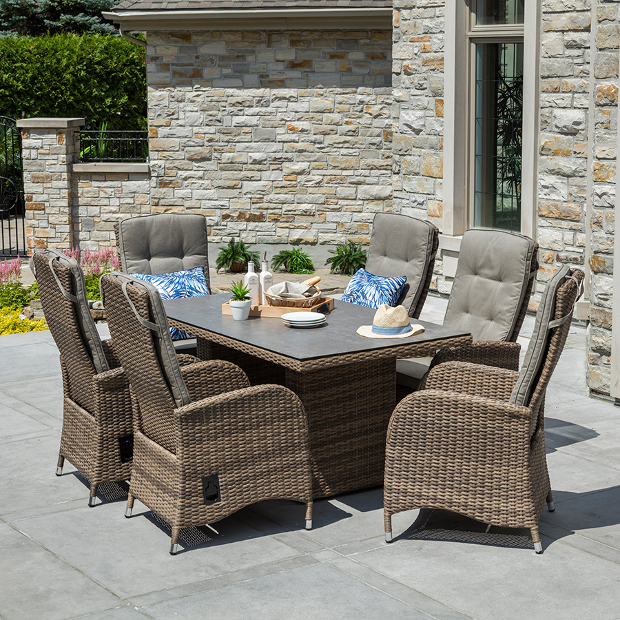 Marquis dining set 6 chairs with 39" x 78" table | Club Piscine Super ...