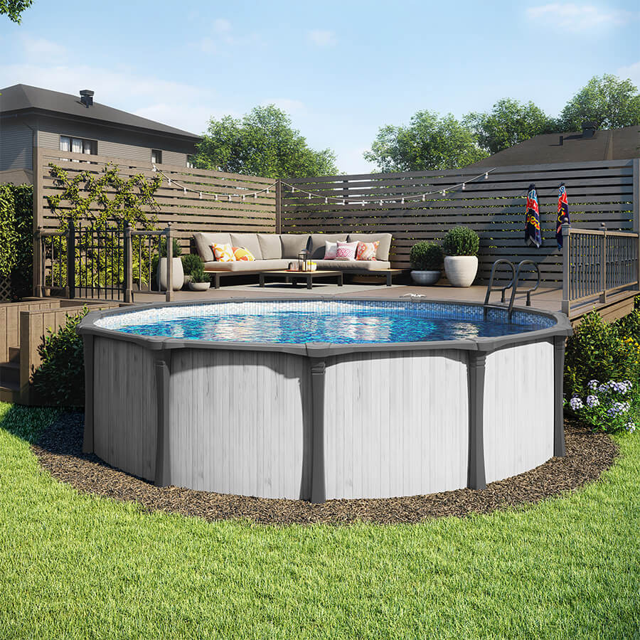 Piscine hors terre ronde Rustica 15' | Club Piscine Super Fitness