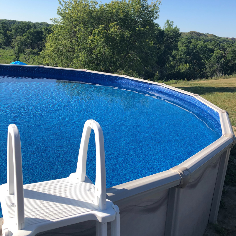 Toile à rabat Ocean Wave ronde de 24 pieds pour piscine d'une hauteur ...