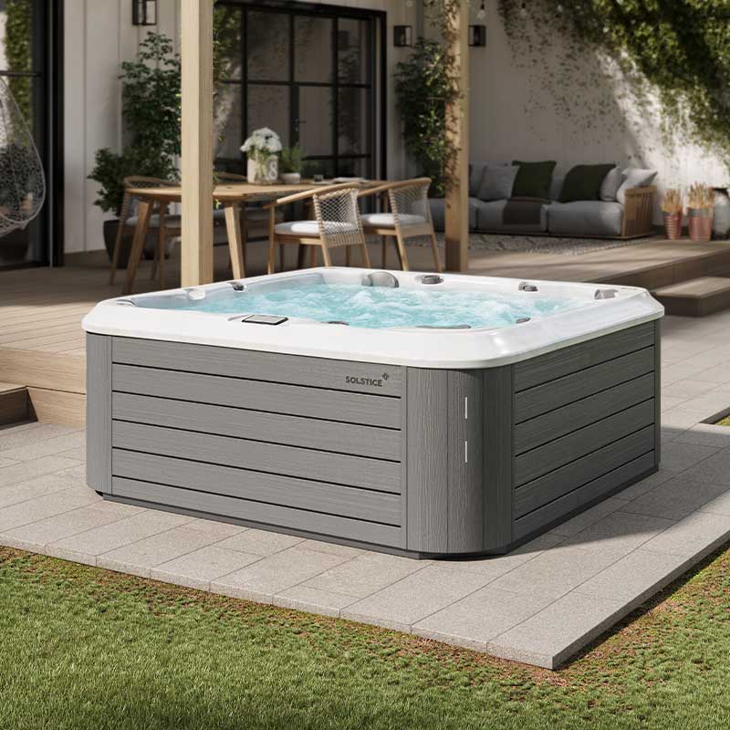 Solstice S620 Hot Tub 2024 Model - Sterling Silver - Grey