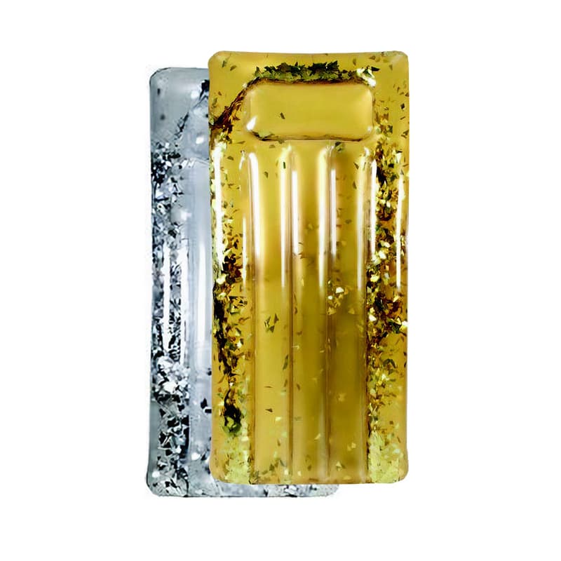 Glitter inflatable mattress silver/gold | Club Piscine Super Fitness